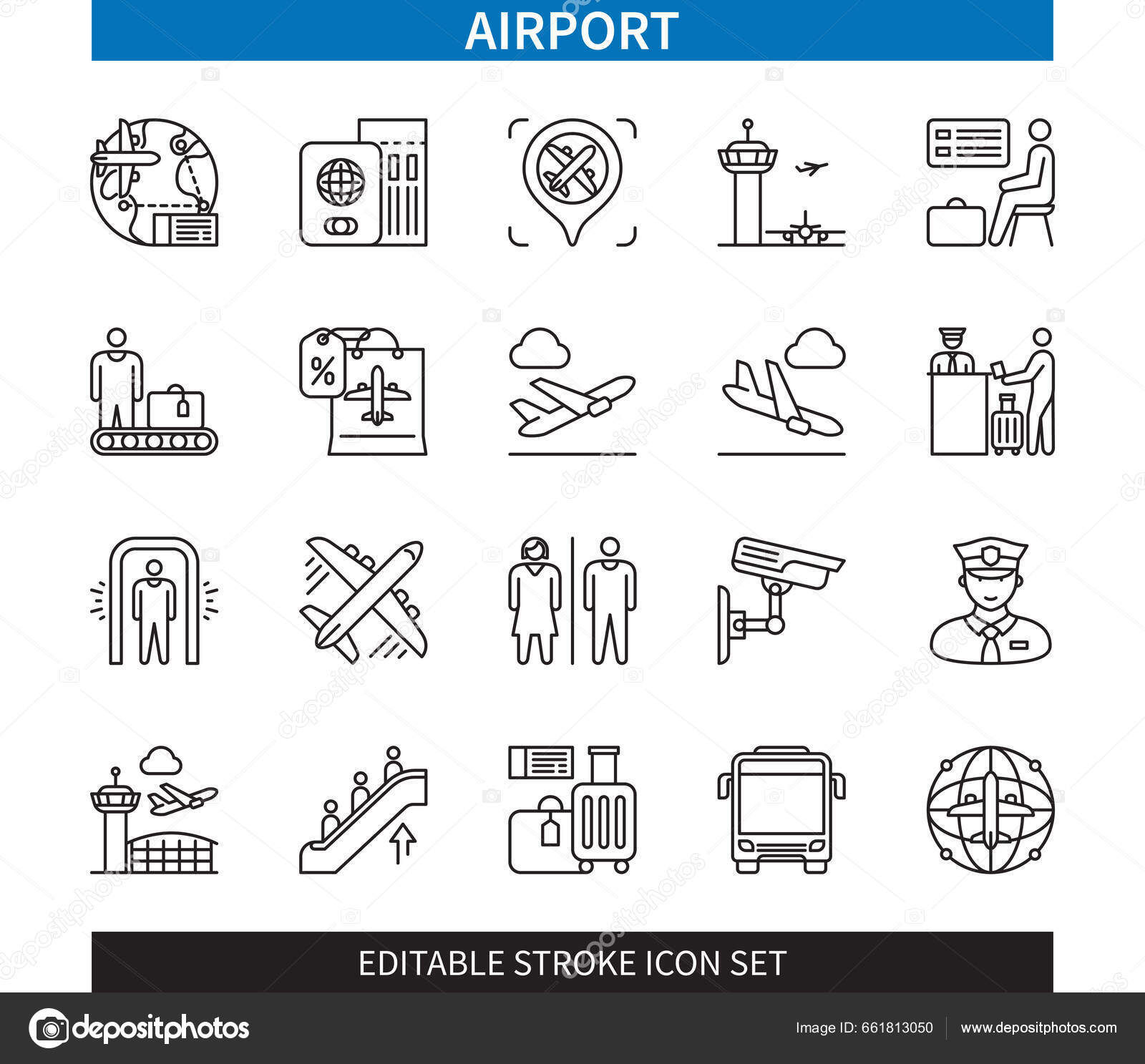 Airport Security Check Icon