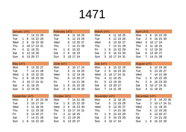 Calendar Year 1442 English Language Stock Vector by ©claudiodivizia ...