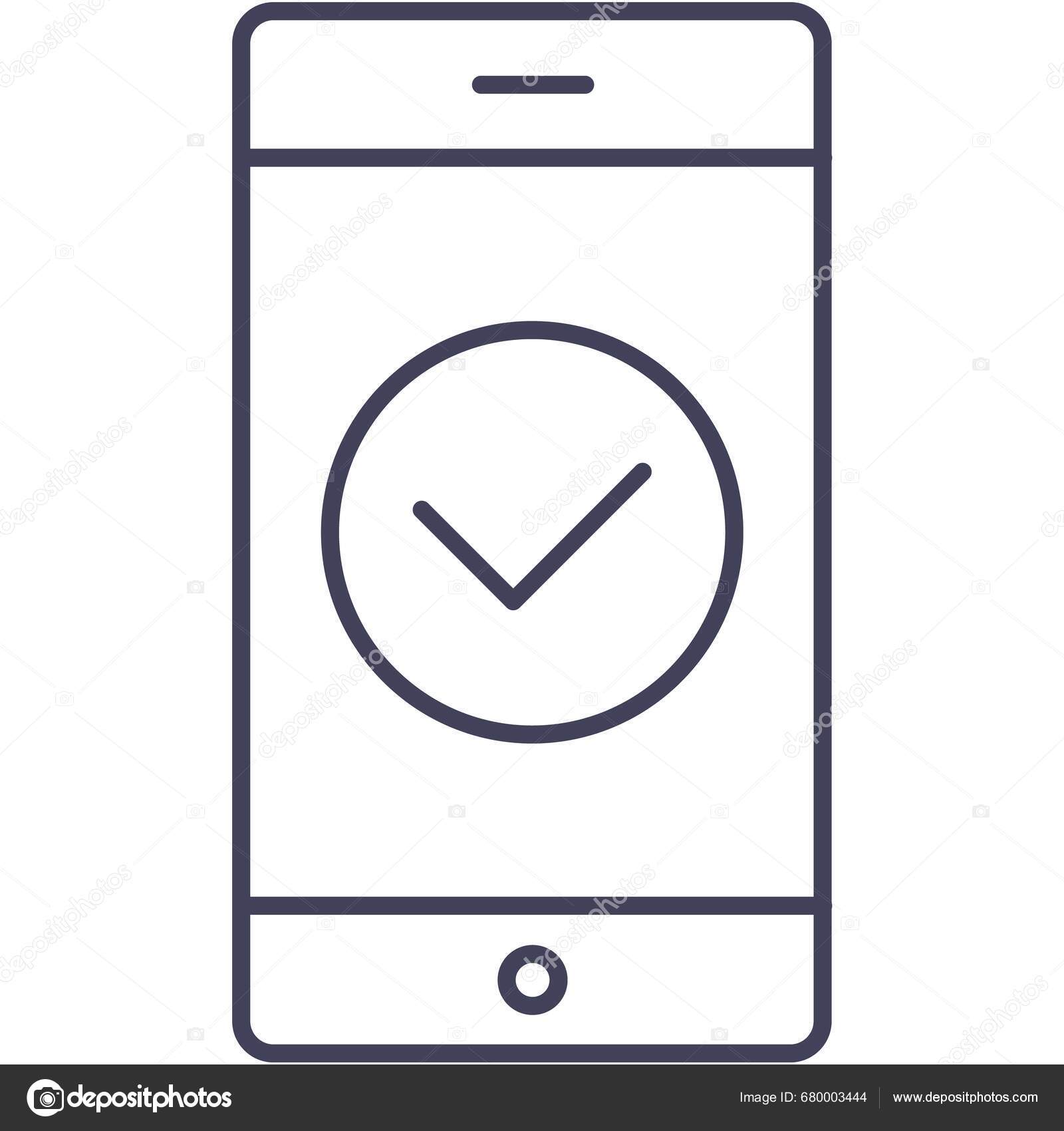 Phone Mobile Icon Check Tick Smartphone Vector Checkmark Screen Update ...