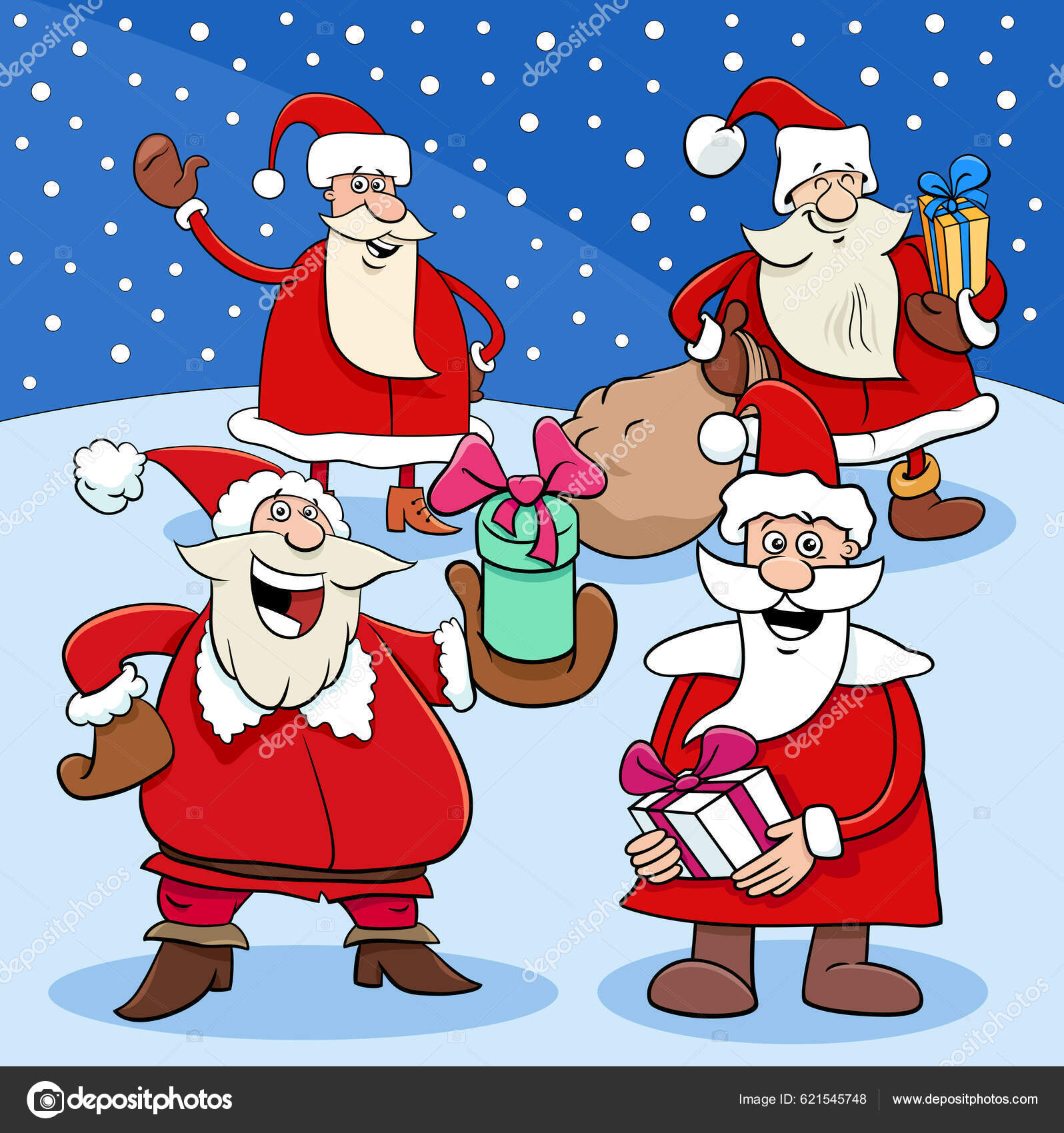 Dibujos Animados Ilustración Santa Claus Personajes Cómicos Tiempo ...