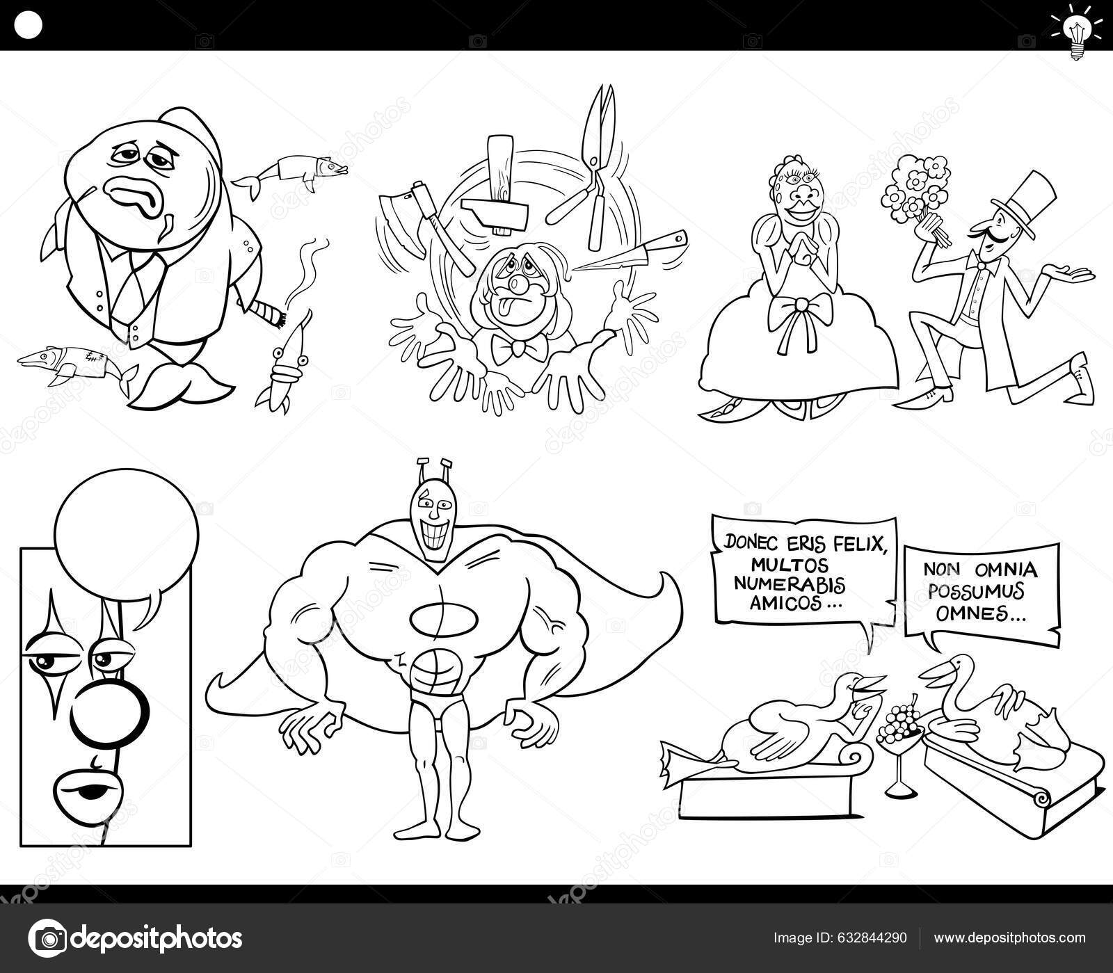 Illustration Set Humorous Cartoon Concepts Metaphors Sayings Comic ...