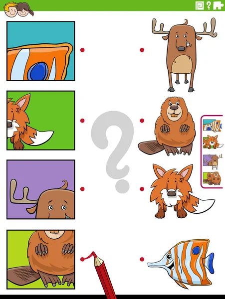 Ilustración Dibujos Animados Del Juego Educativo Adivinar Animales ...
