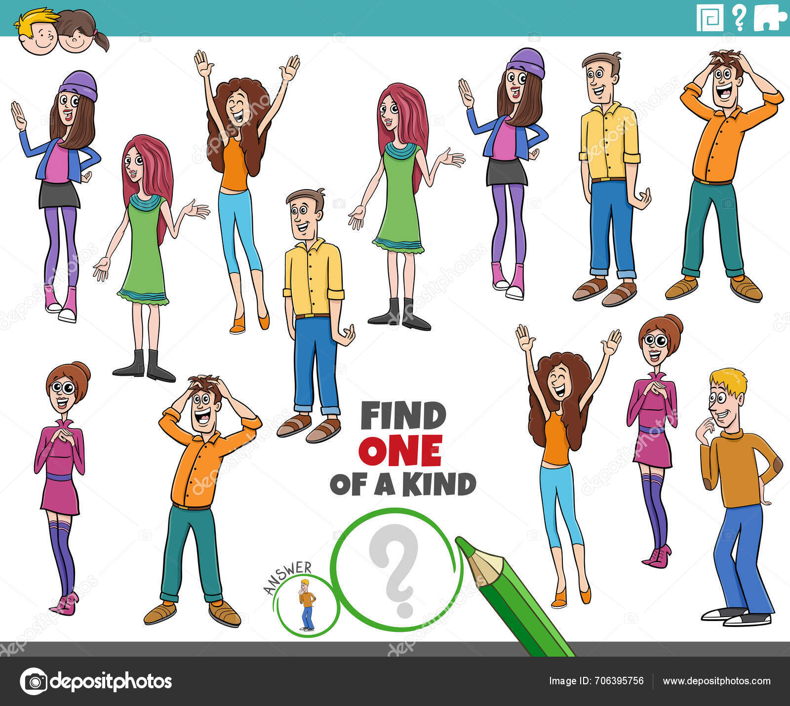 Image vectorielle Illustration Bande Dessinée Trouver D'un Jeu Éducatif ...