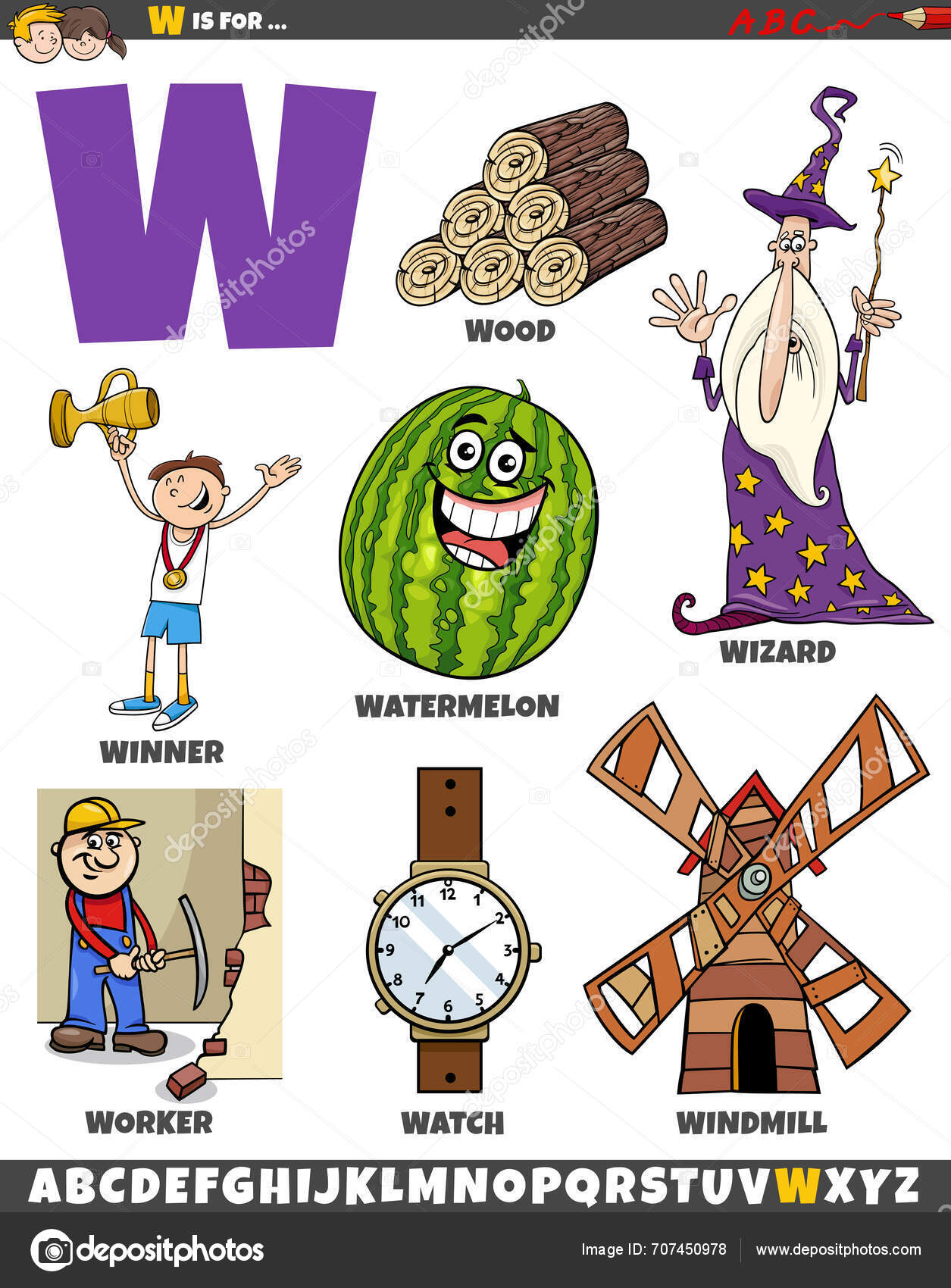 Image vectorielle Illustration Dessins Animés D'objets Caractères Pour ...