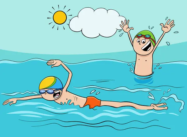 Nadar dibujo animado Imágenes Vectoriales, Gráfico Vectorial de Nadar ...