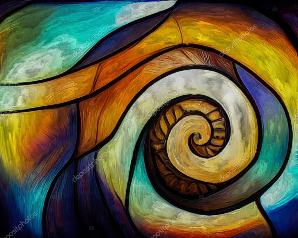 Nautilus Dream series. Interplay of spiral structures, shell patterns ...