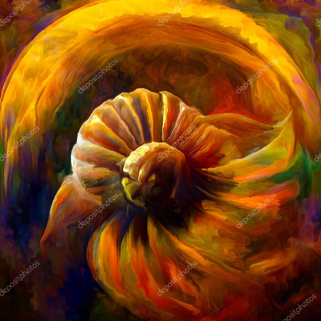 Dream of Nautilus series. Interplay of spiral structures, shell ...