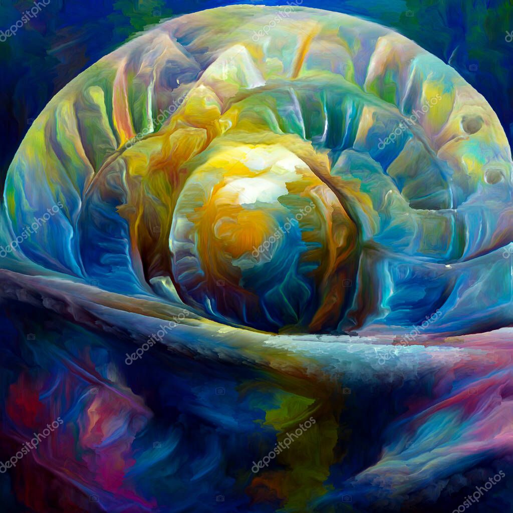 Nautilus Dream series. Interplay of spiral structures, shell patterns ...