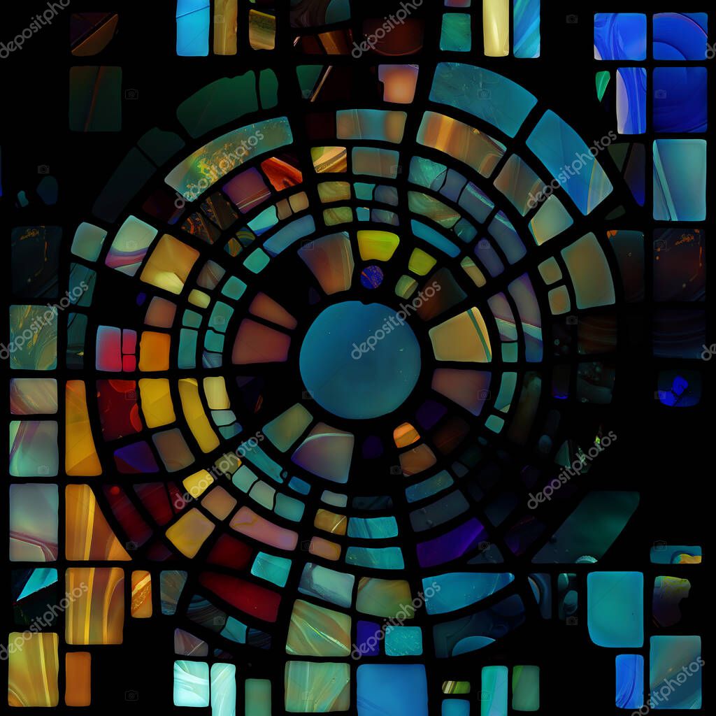 Renacimiento de la serie de vidrieras. Composición de diversas texturas ...