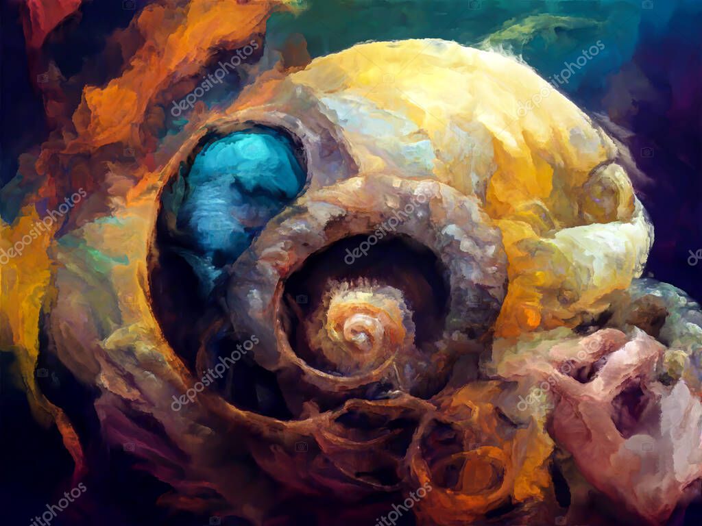 Serie Color Orgánico. Composición de formas que recuerdan a formas ...