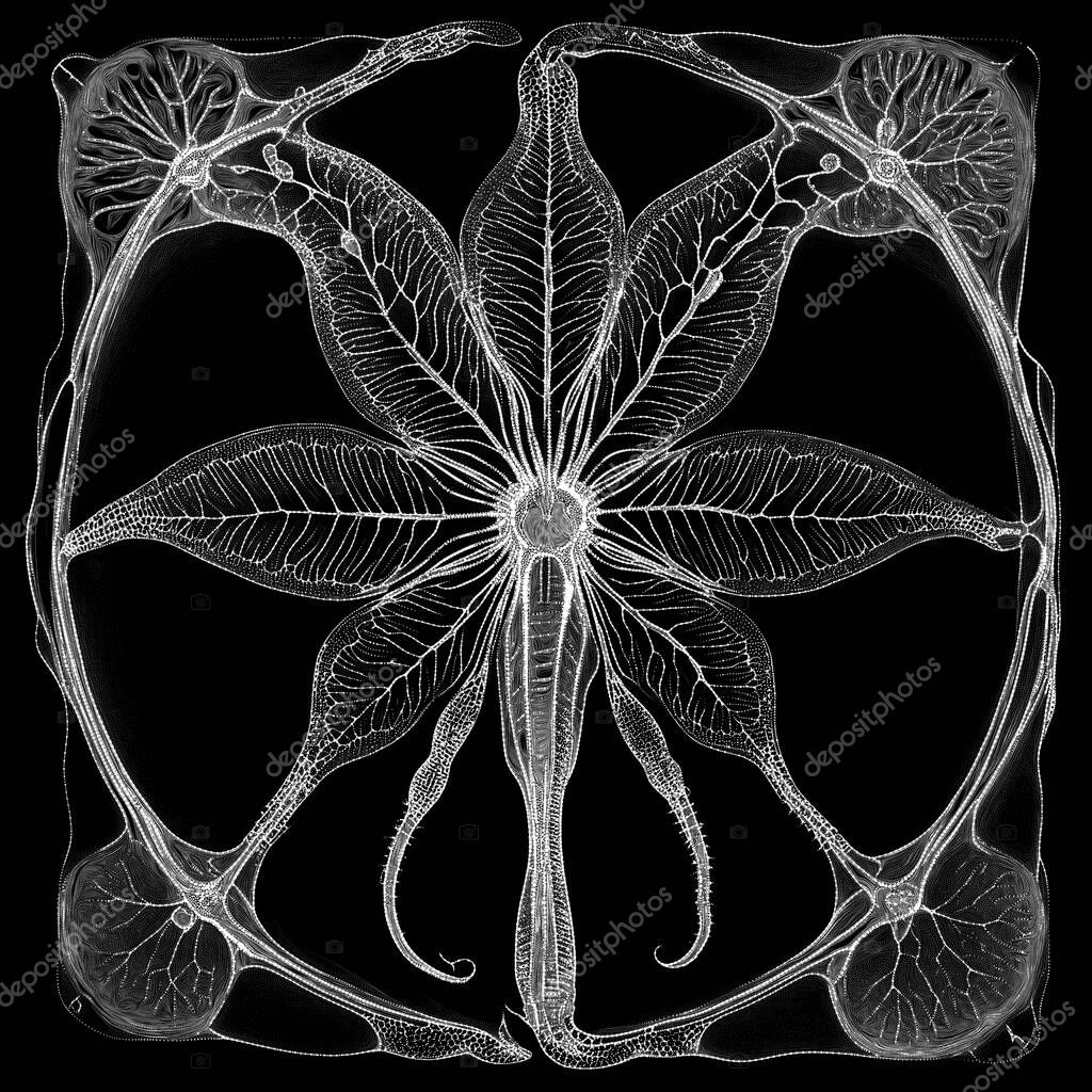 Creación de series de formas de vida. Disposición creativa de una obra ...