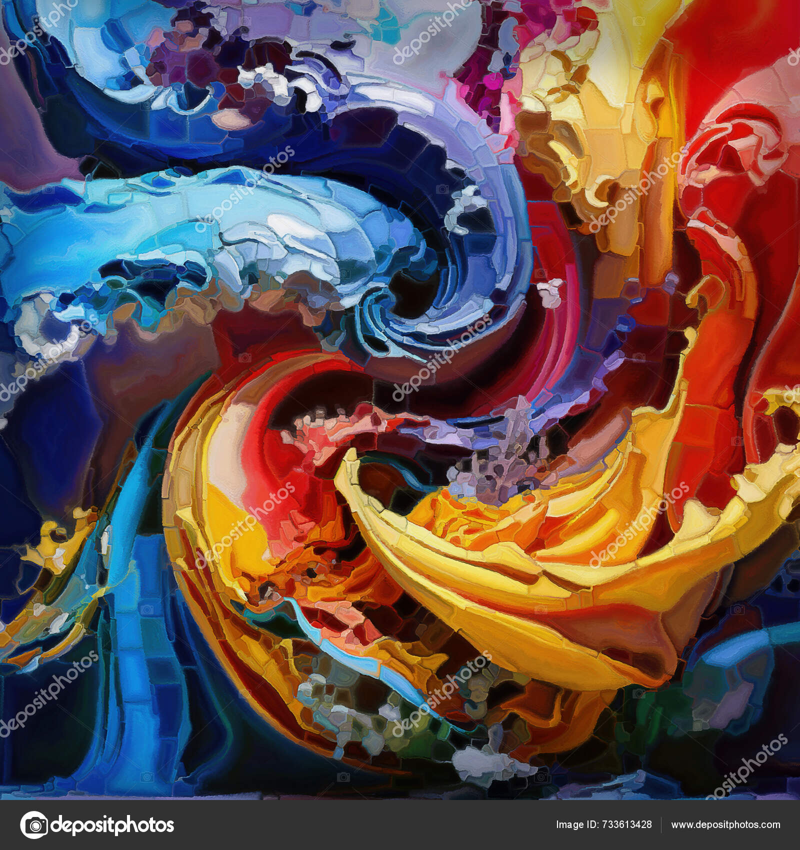 Color Forms Series Design Made Digital Watercolor Rendering Fragmented ...