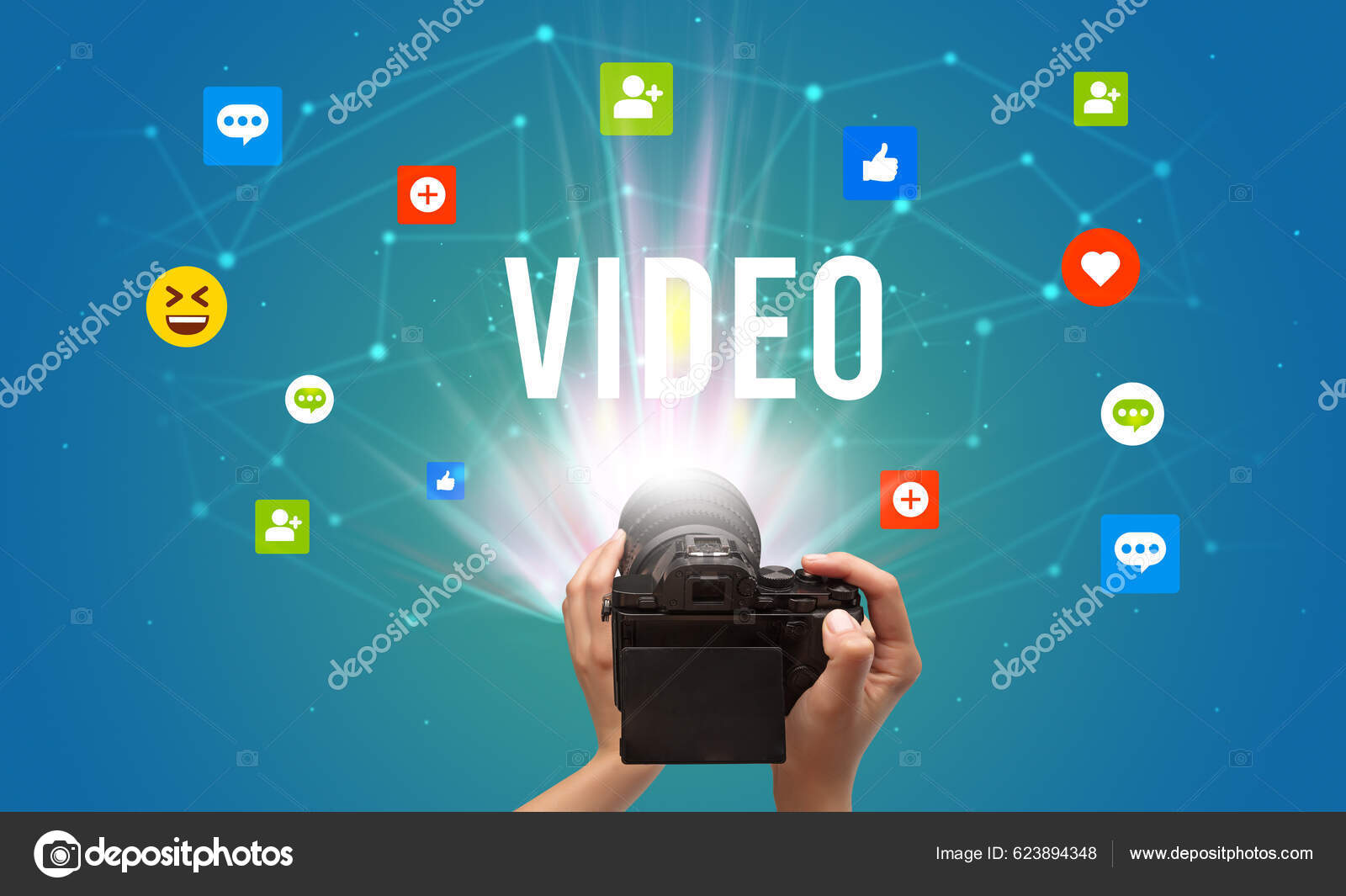 Using Camera Capture Social Media Content Video Inscription Social ...