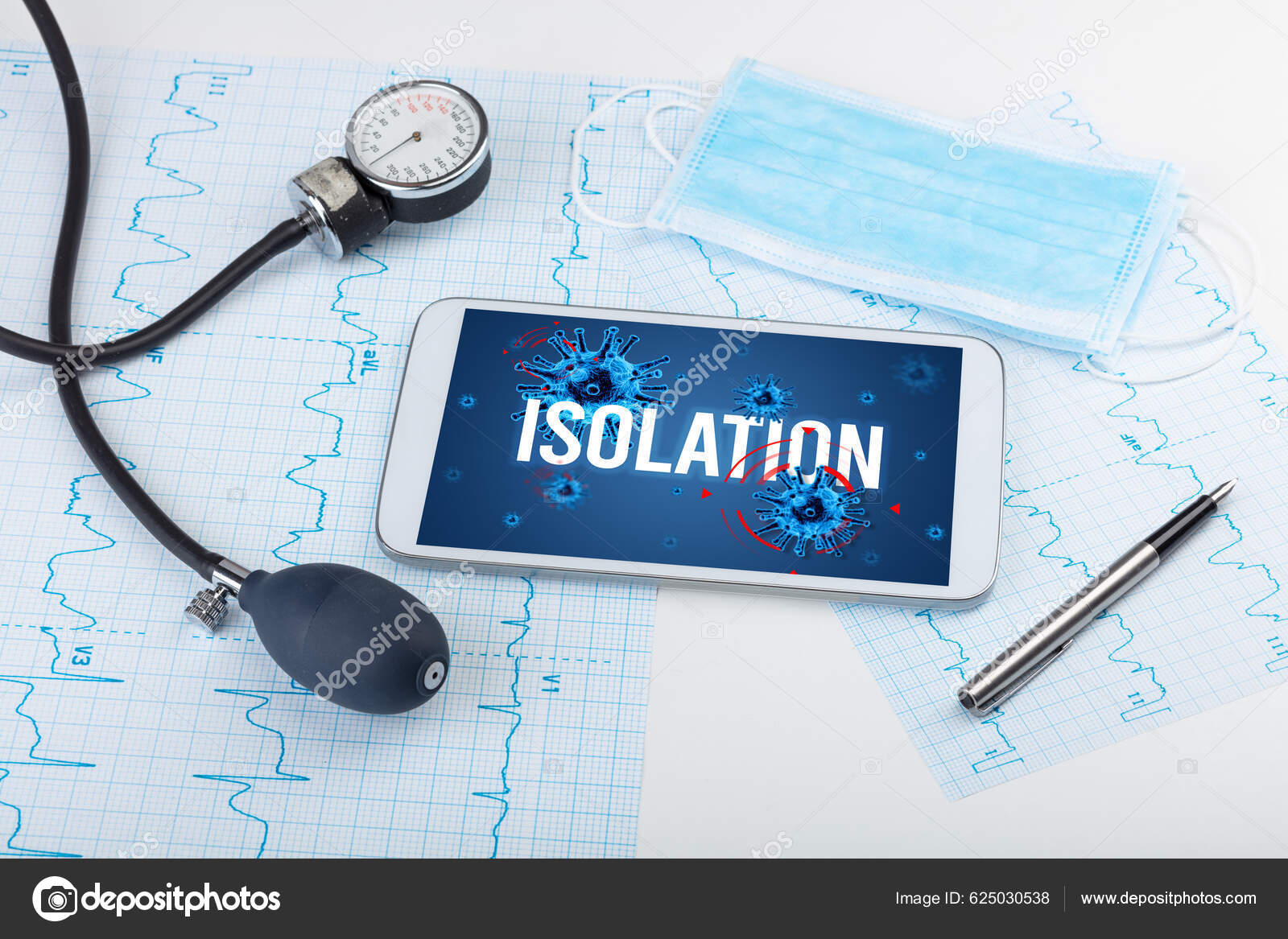 Tablet Doctor Tools White Surface Isolation Inscription Pandemic ...