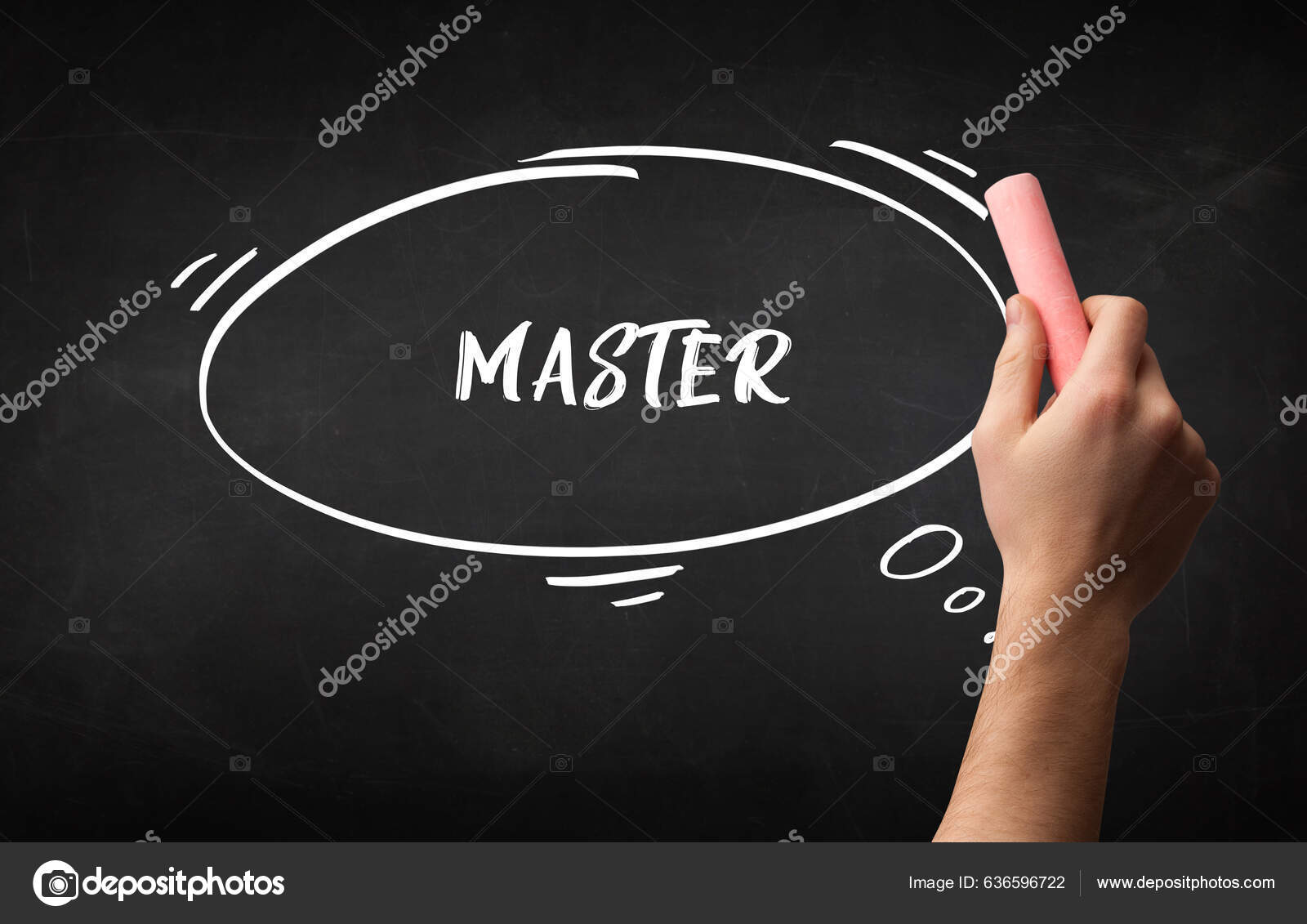 Hand Drawing Master Inscription White Chalk Blackboard Education ...