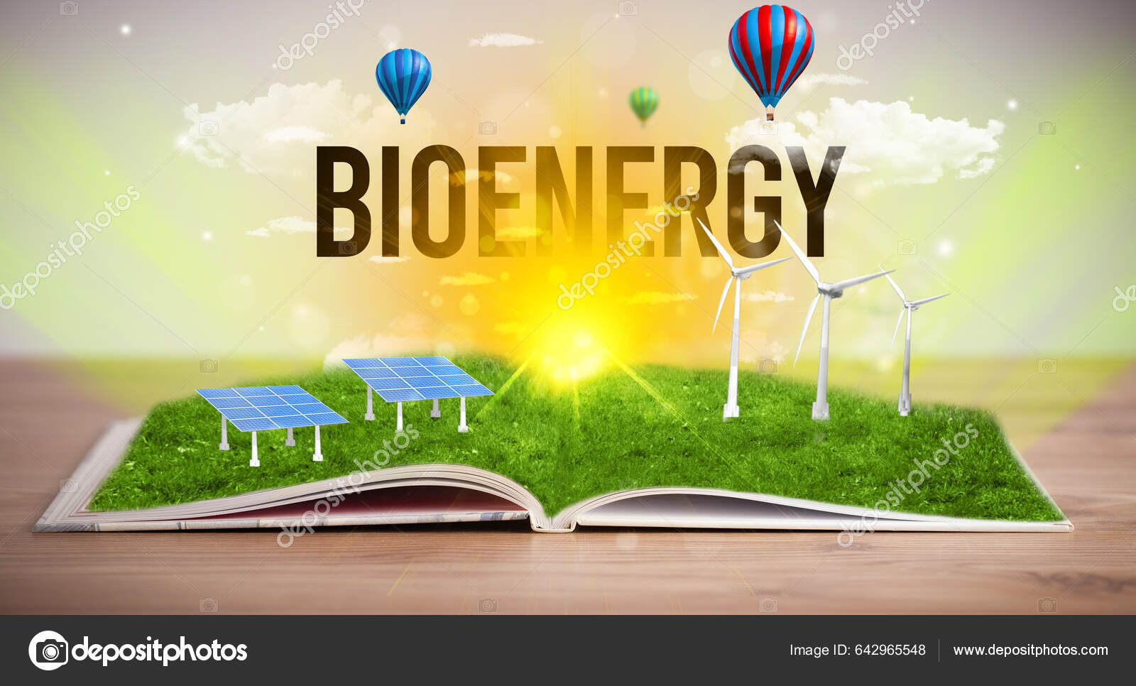 Open Book Bioenergy Inscription Renewable Energy Concept — Stock Photo ...