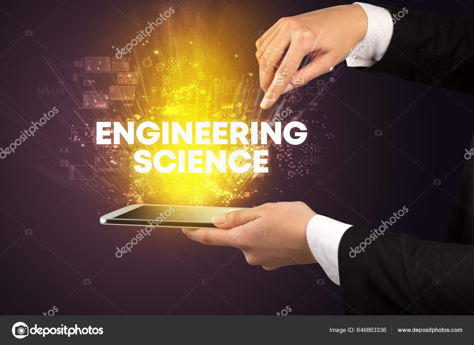 Close Touchscreen Engineering Science Inscription Innovative Technology ...