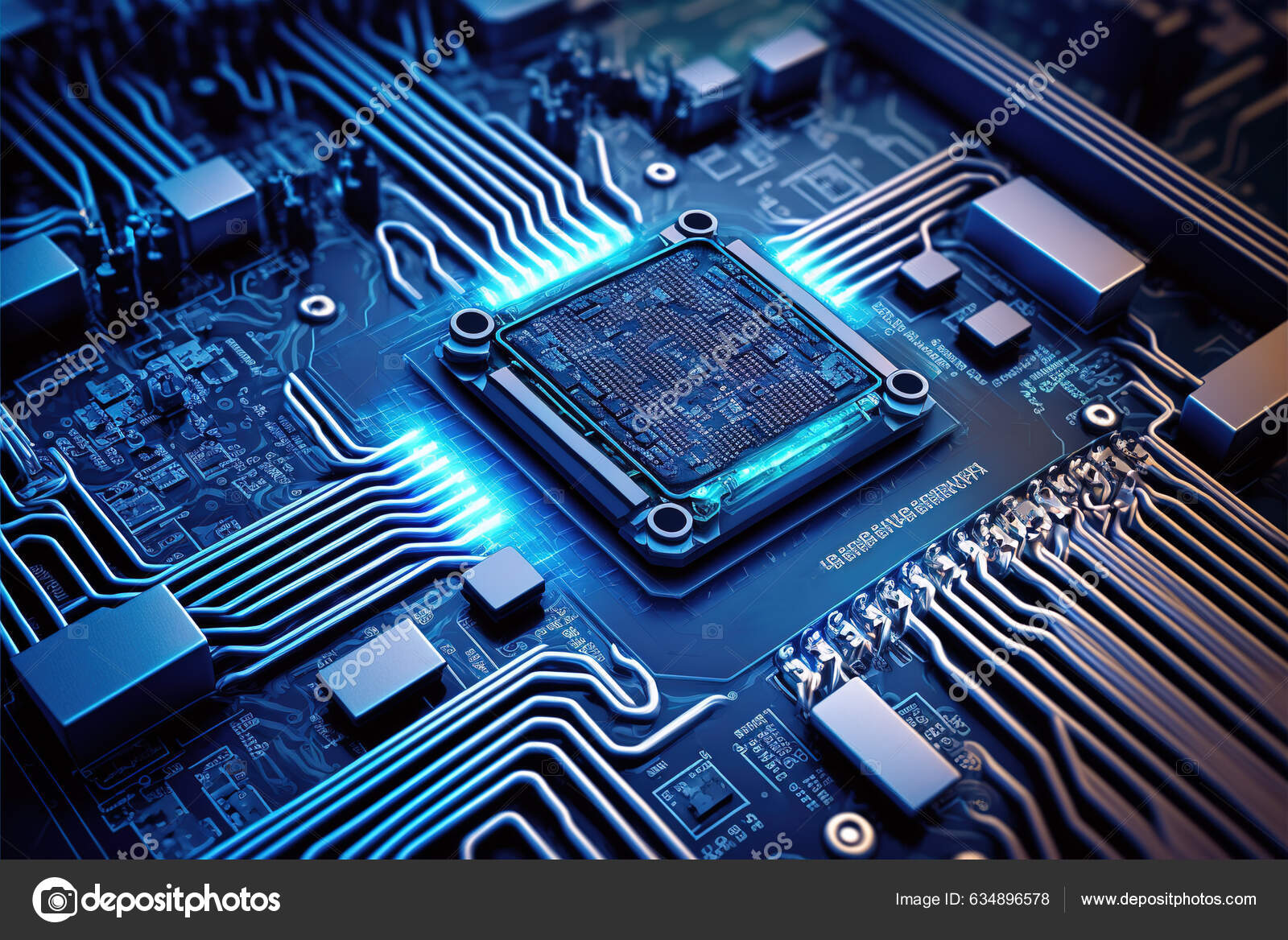 Processor Computer Circuit Board Microchips Generative Cpu Chip Motherboard Power Stock Photo by ...