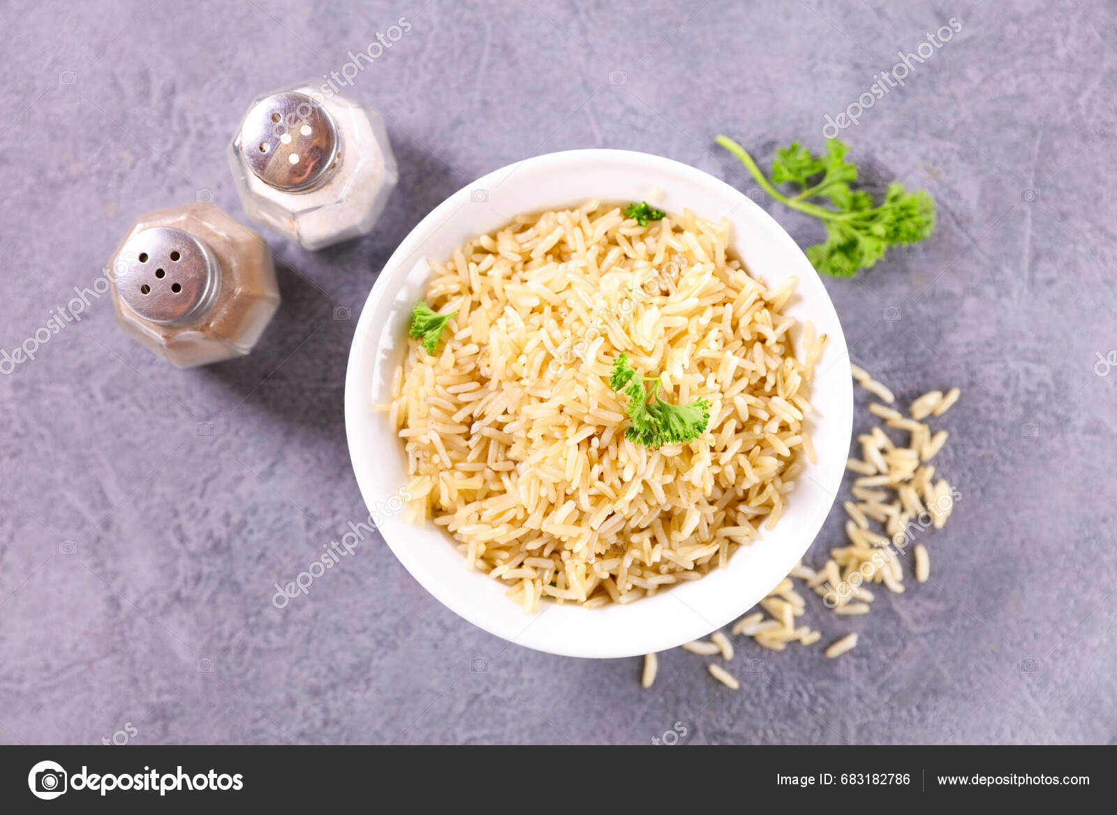 Bowl Rice Top View — Stock Photo © studioM #683182786