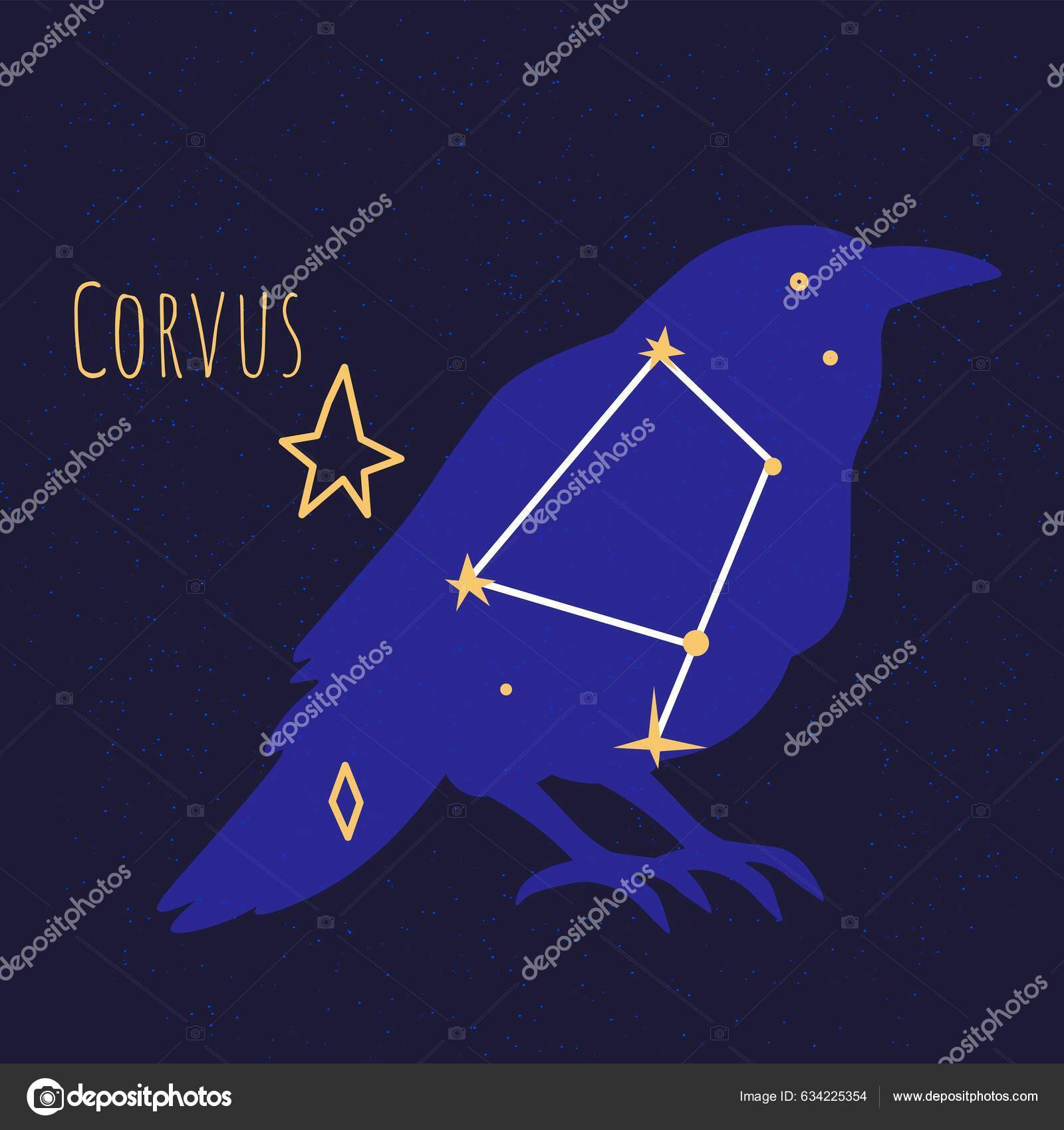 Star Shape Form Bird Pleiad Celestial Bodies Objects Forming Crow Stock ...