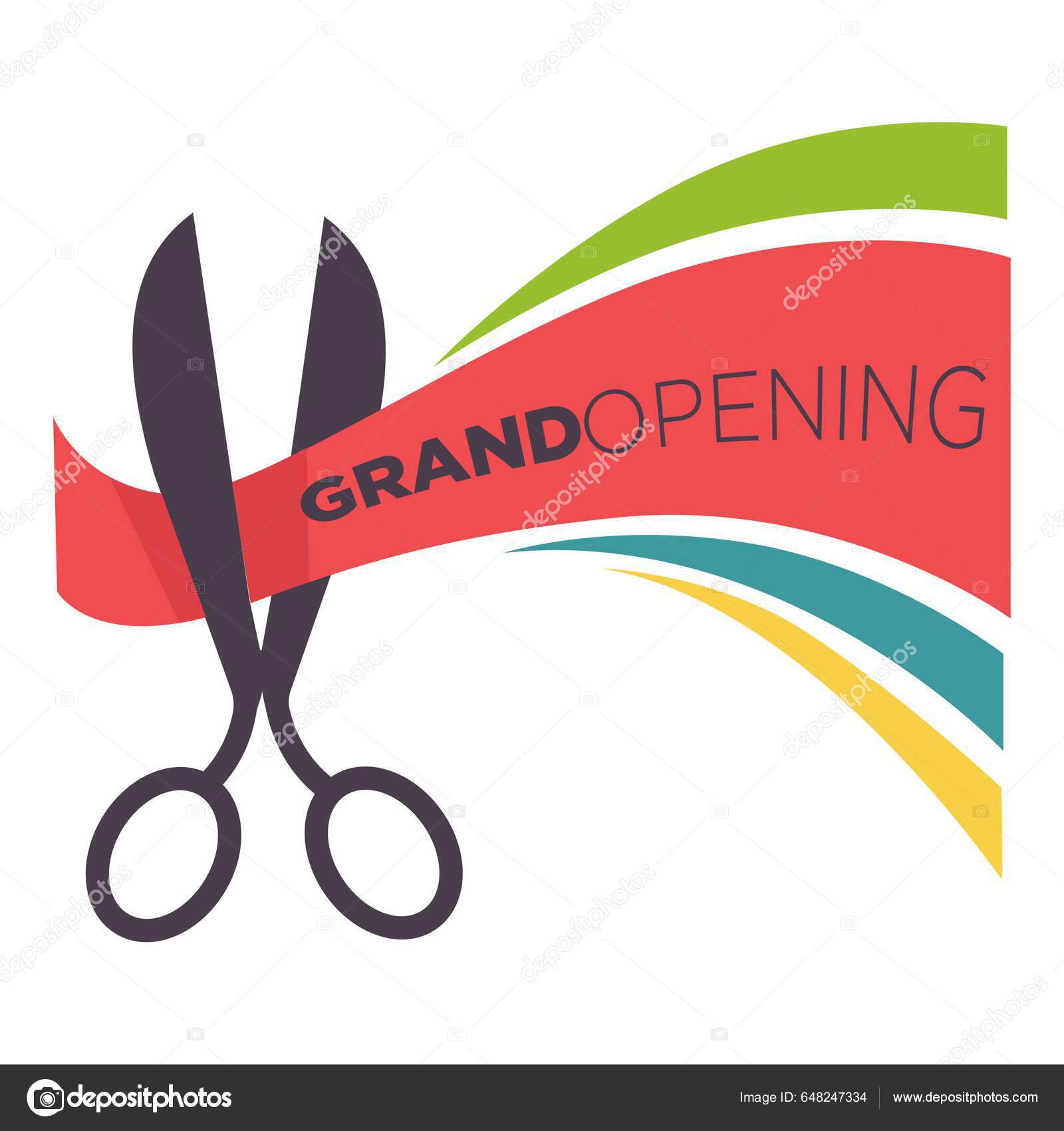 Grand Opening Isolated Icons Vector Event Celebration Start Beginning ...