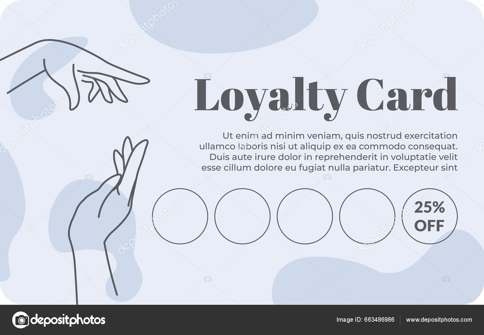 Pedicure Manicure Loyalty Card Percent Care Treatment Fingernails Skin ...