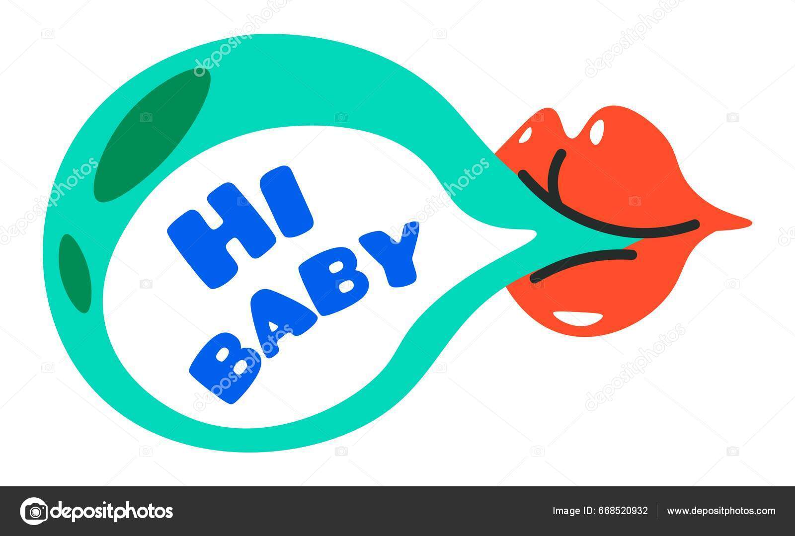 Flirting Being Attractive Isolated Sticker Lips Makeup Blowing Chewing ...