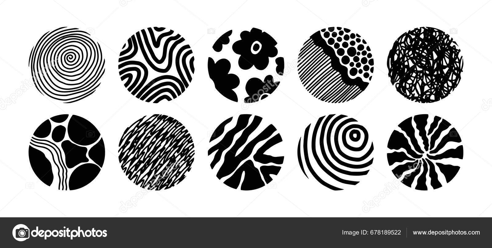 Textures Patterns Fashionable Textile Fabric Samples Isolated Rounded ...