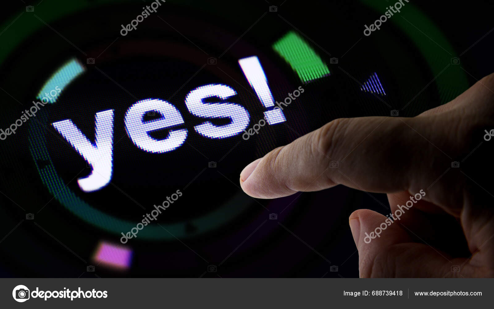 Yes Black Display Illustration — Stock Photo © PirenX #688739418