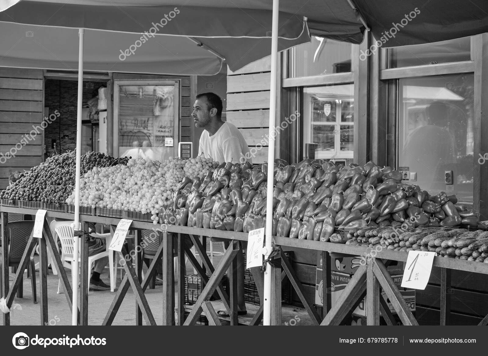 Bulgaria Sofia September 2023 Seller Local Food Market Downtown ... Bulgaria Sofia September 2023 Seller Local Food Market Downtown ...