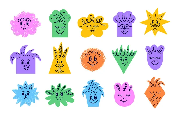 Geometric Shapes Funny Cartoon Style Simple Cute Square Polygon Circle ...