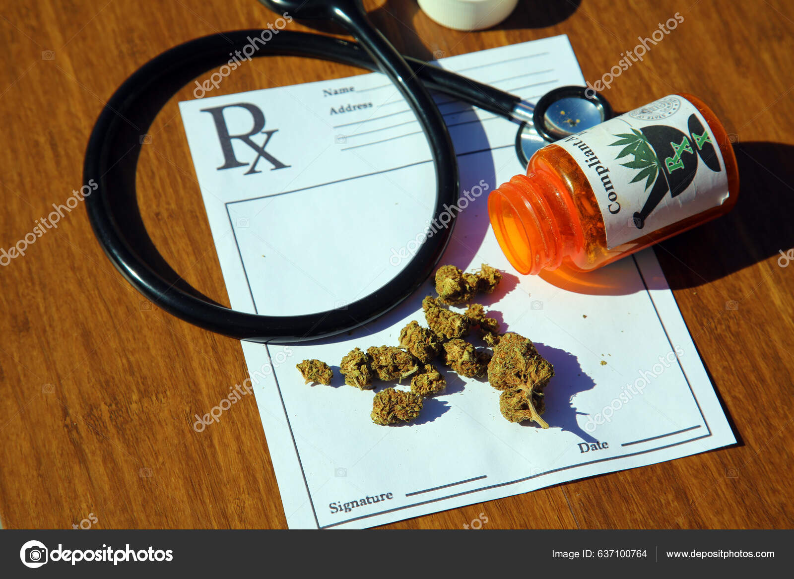 Medical Marijuana Close Cannabis Doctors Prescription Weed Medicinal ...