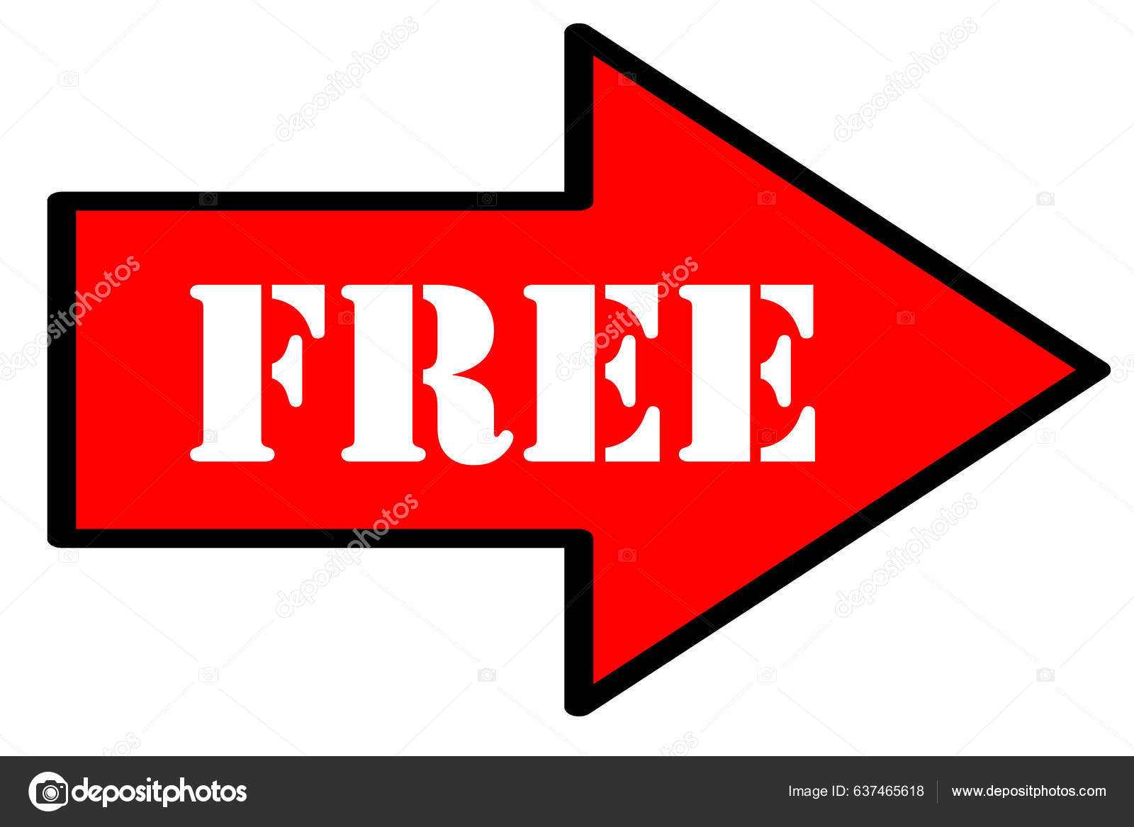 Free Text Red Arrow Isolated White Background Stock Photo by ...