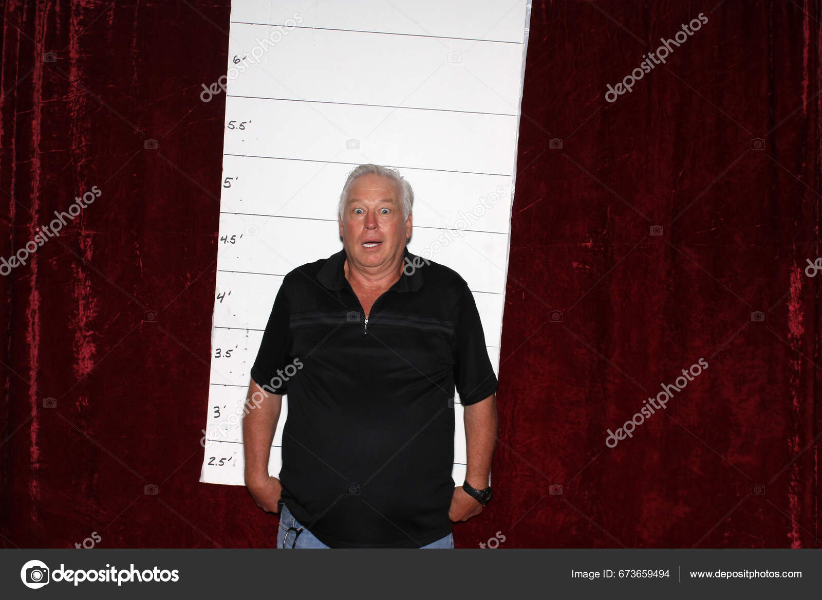 Scared Man Standing His Mugshot Photos Taken Arrest Man Poses — Stock ...