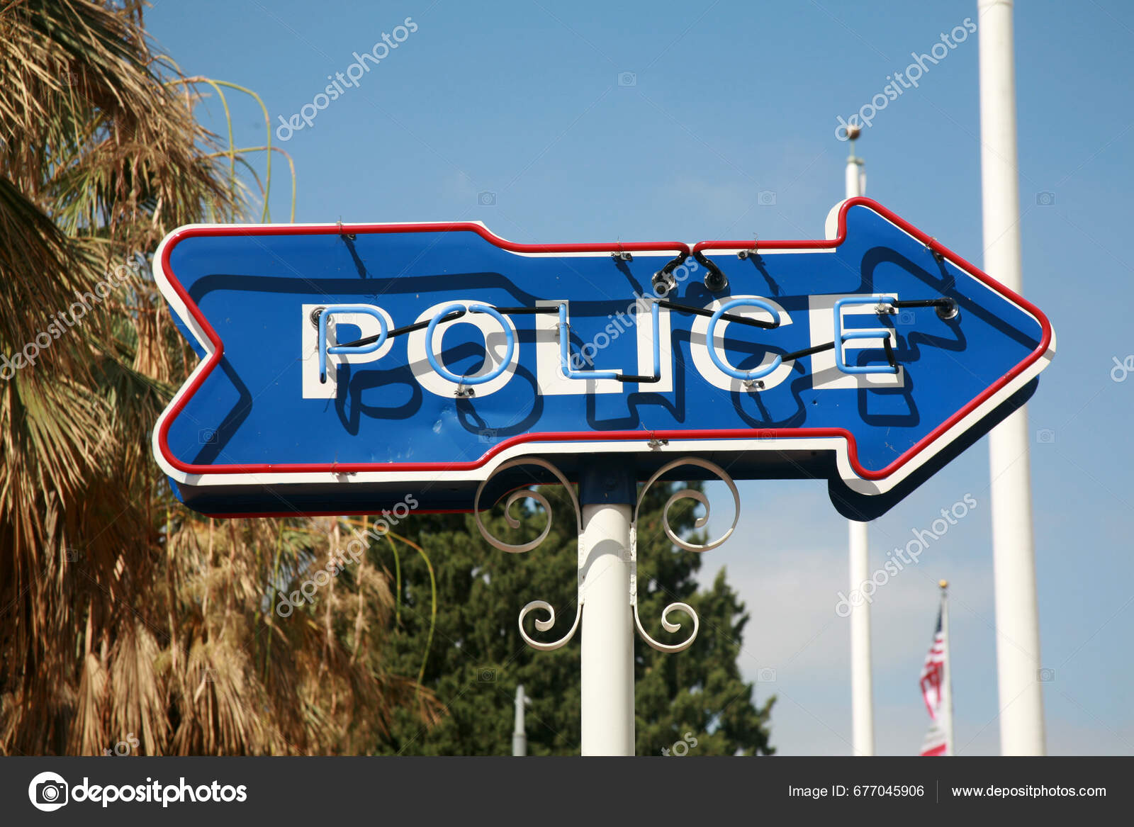 Police Neon Police Arrow Sign Police Sign Pointing Police Station ...