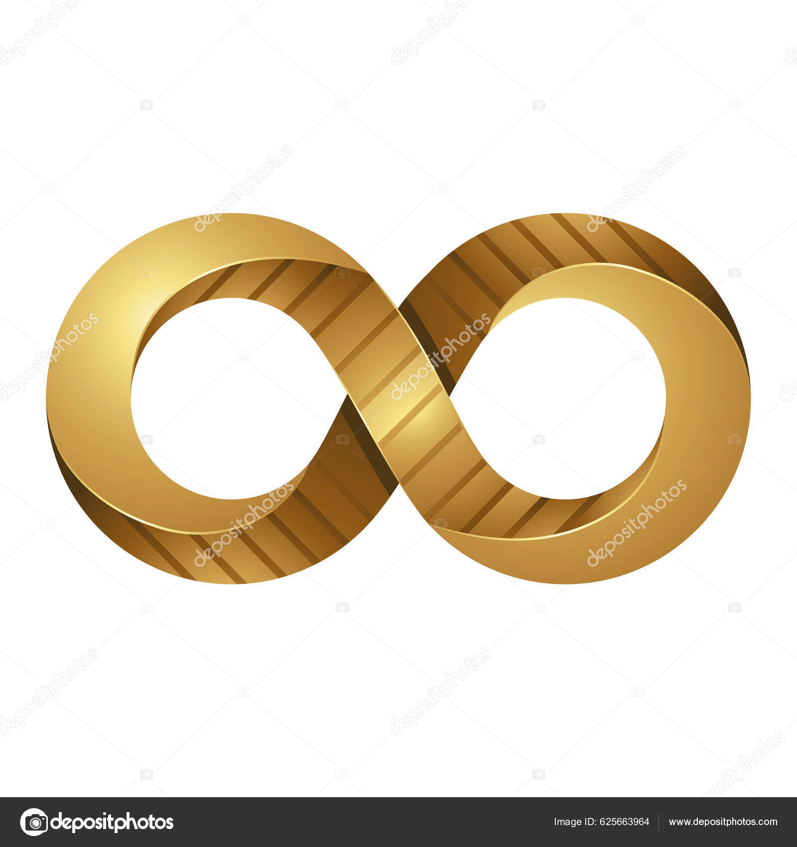 Símbolo Infinito Grabado Relieve Dorado Sobre Fondo Blanco Vector de ...