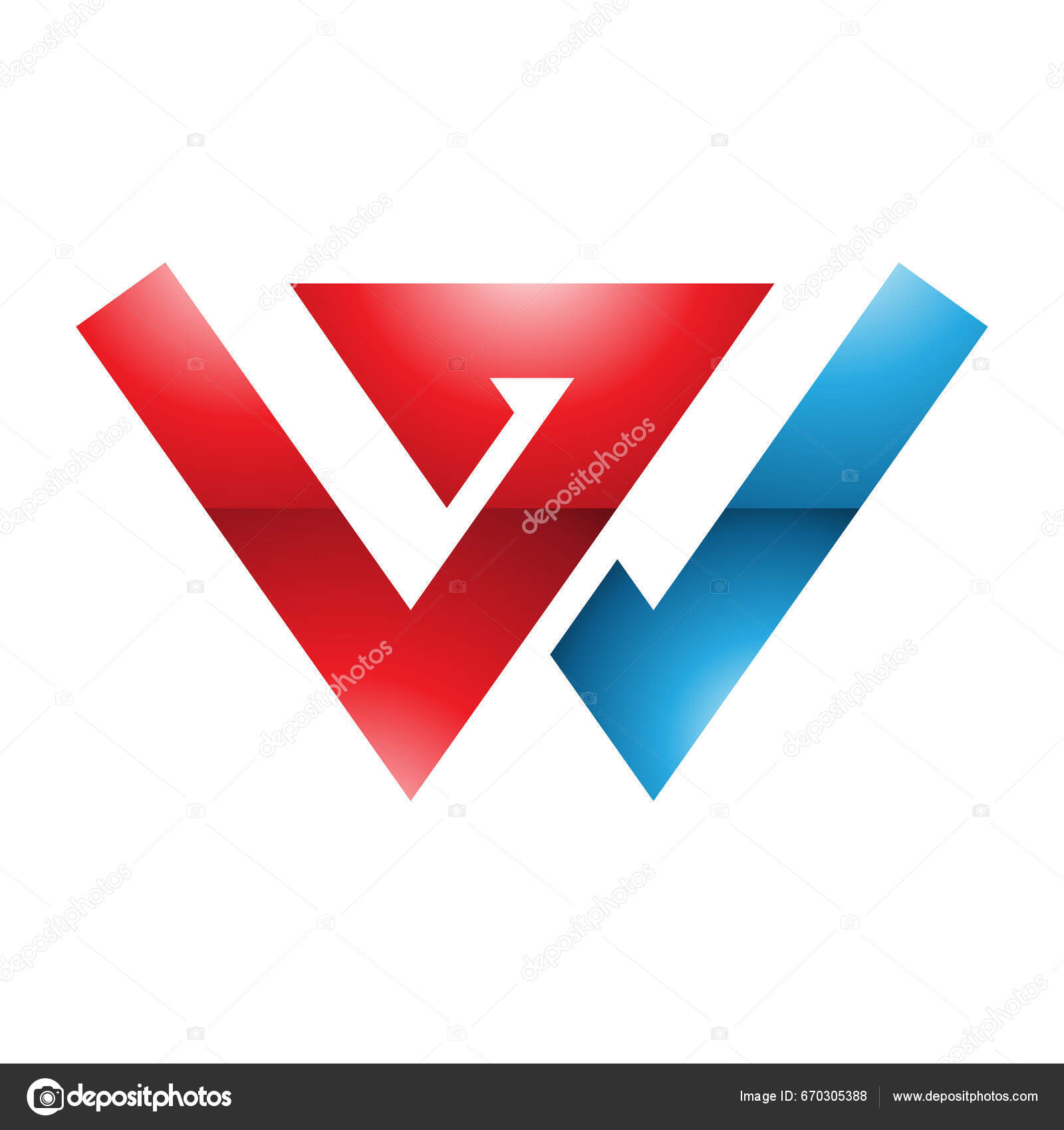 Letra Brillante Roja Azul Icono Con Líneas Intersección Sobre Fondo ...