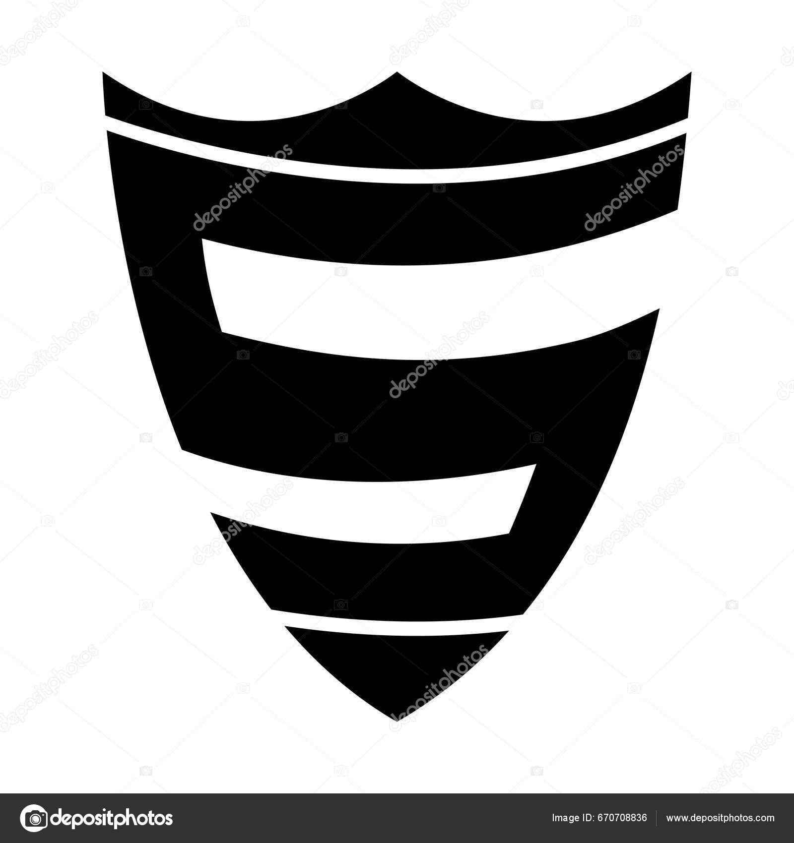 Sort Skjold Formet Bogstav Ikon Hvid Baggrund — Stock-foto © cidepix ...