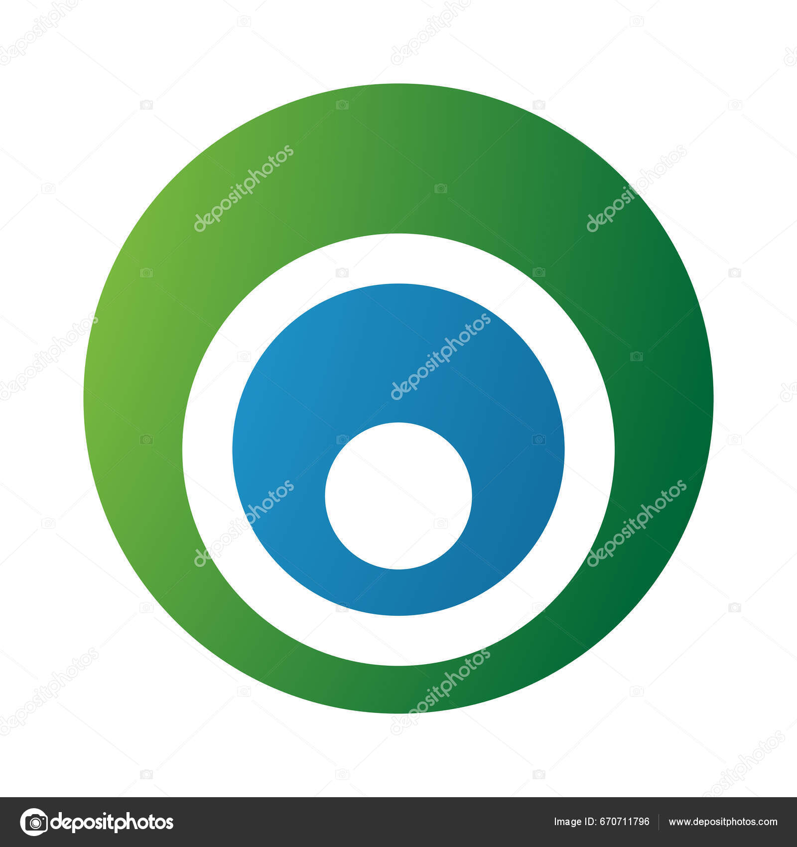 Green Blue Letter Icon Nested Circles White Background — Stock Photo ...