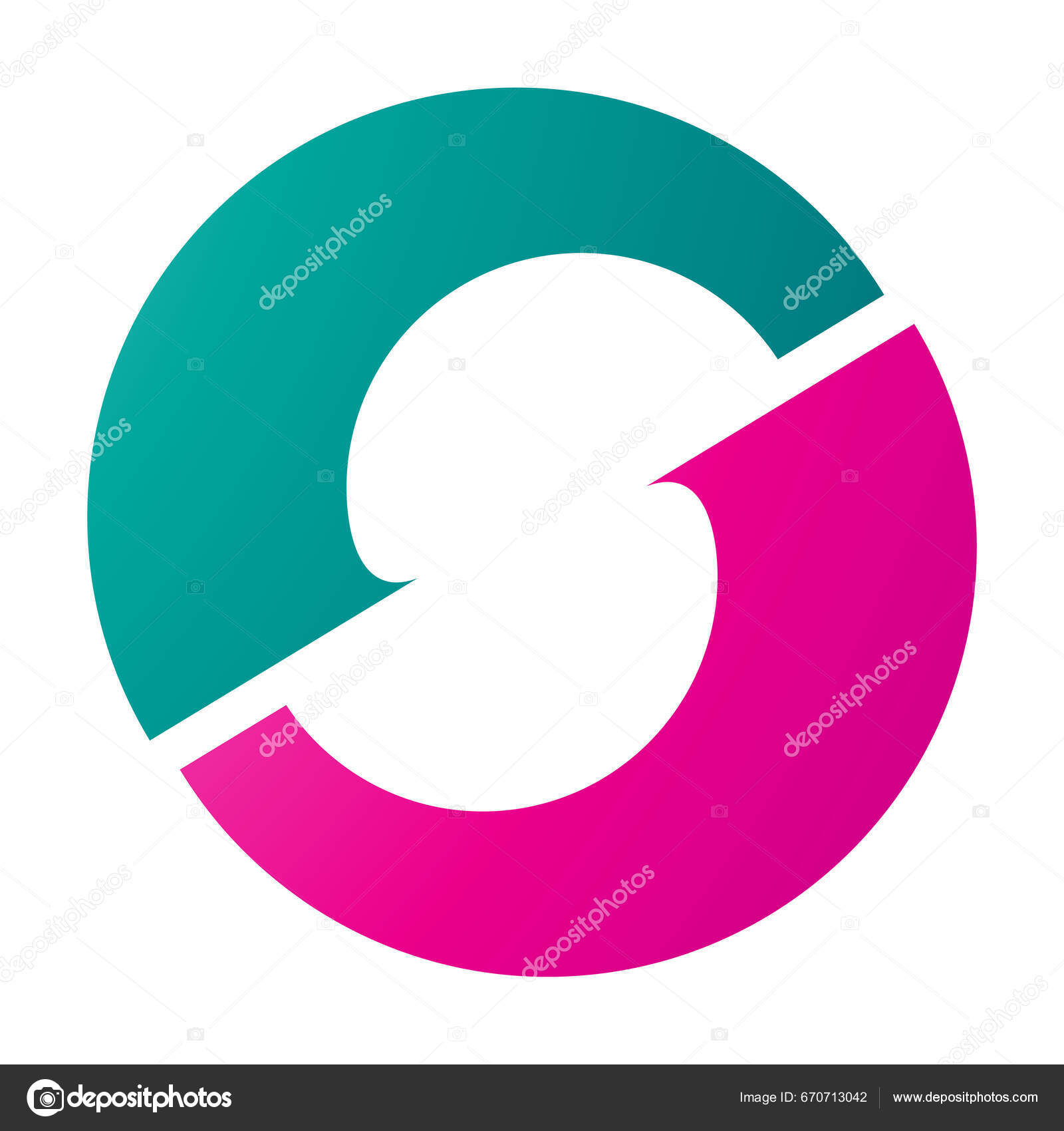 Magenta Green Letter Icon Shape Middle White Background — Stock Photo ...