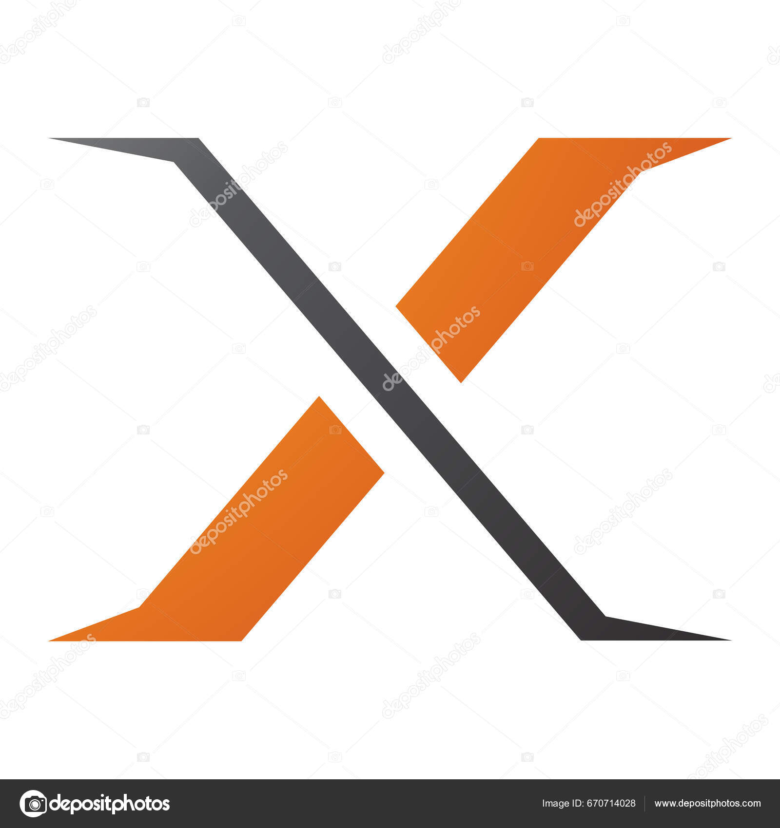 Orange Black Pointy Tipped Letter Icon White Background — Stock Photo ...