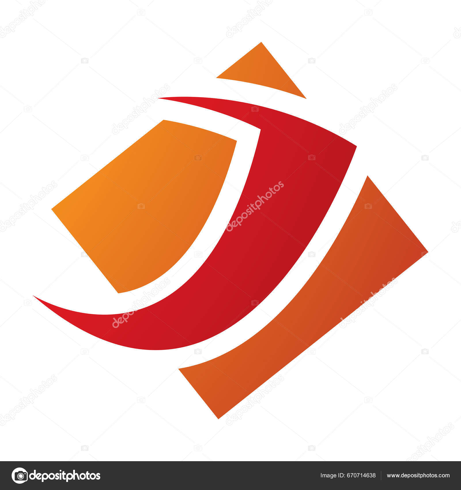 Orange Red Diamond Square Letter Icon White Background — Stock Photo ...