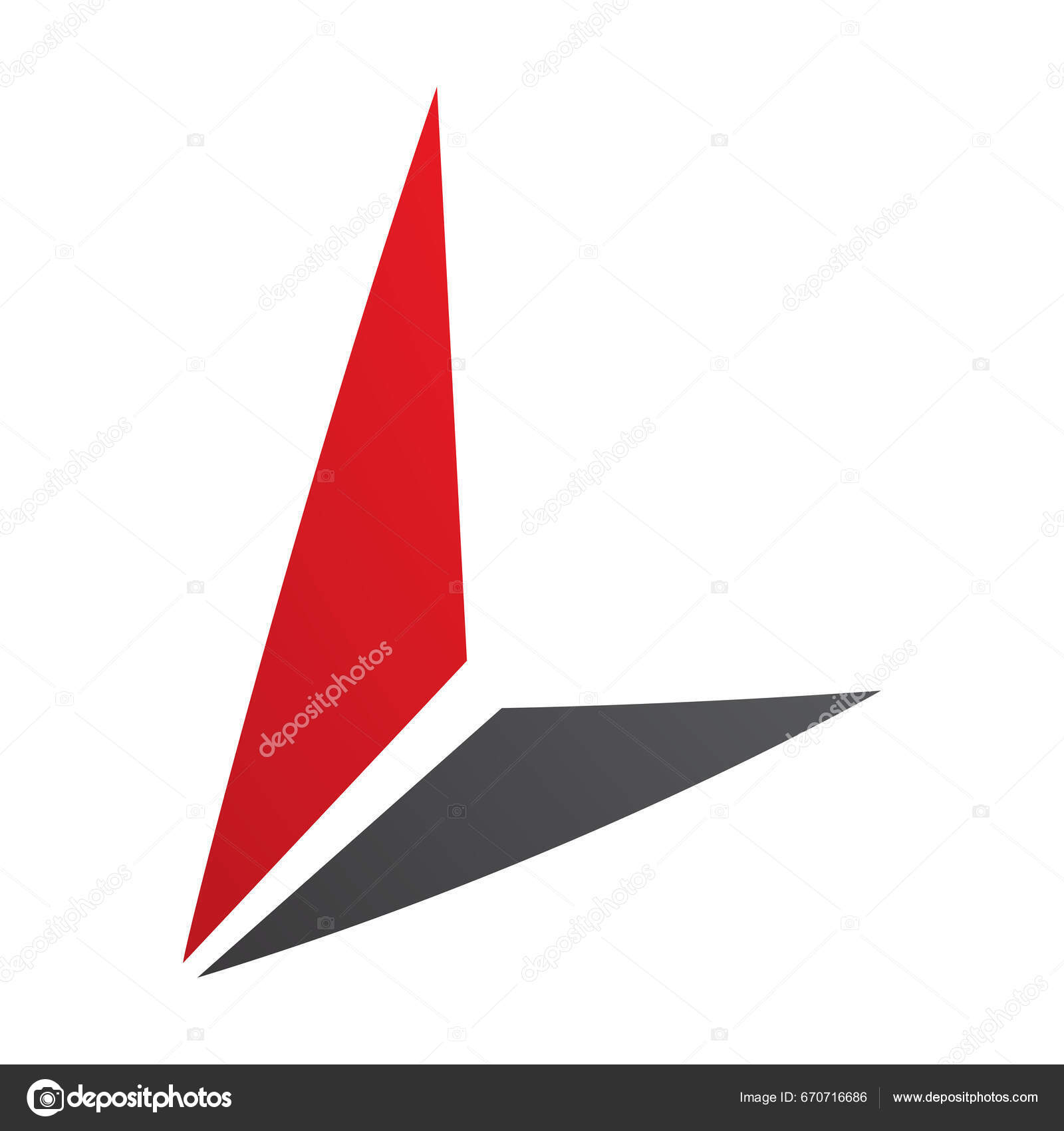 Red Black Letter Icon Triangles White Background — Stock Photo ...