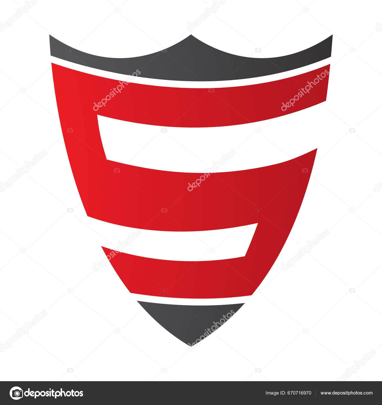 Red Black Shield Shaped Letter Icon White Background — Stock Photo ...