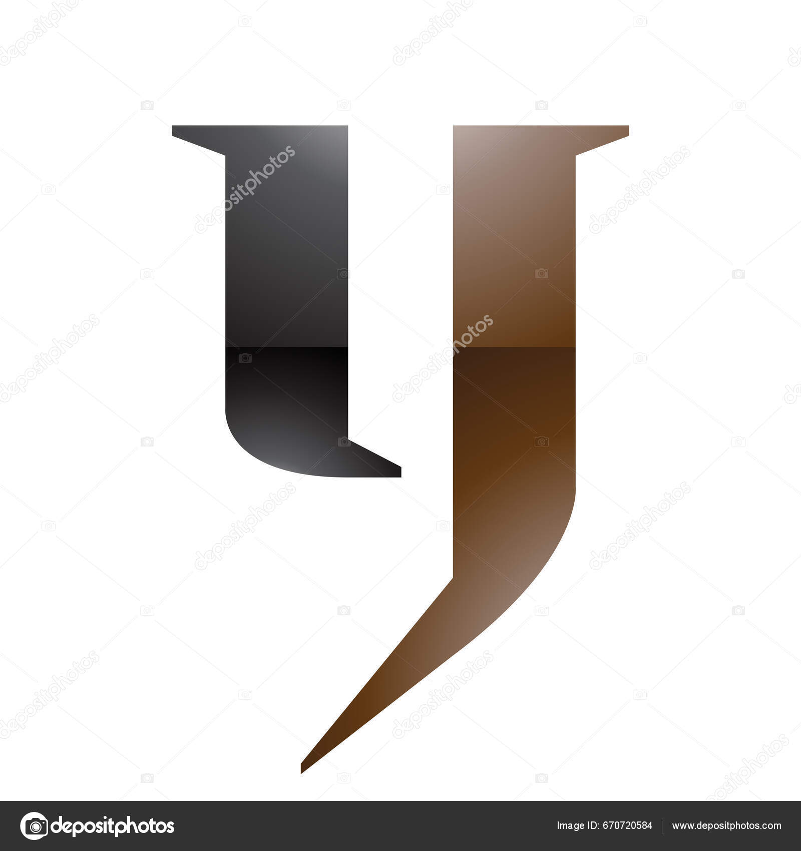 Brown Black Glossy Lowercase Letter Icon White Background — Stock Photo ...