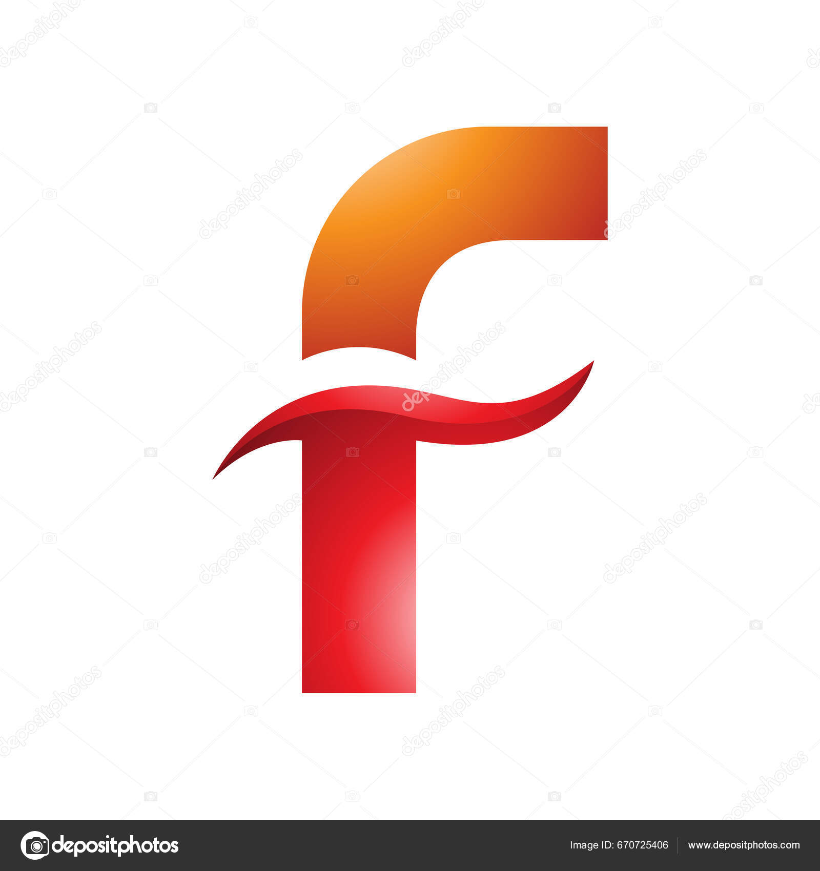 Orange Red Glossy Letter Icon Spiky Waves White Background — Stock ...