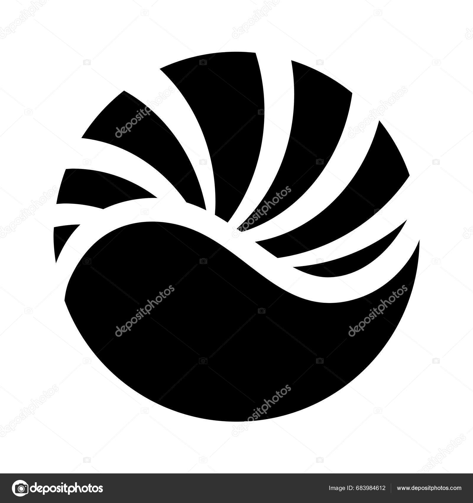 Black Abstract Icon Striped Waves White Background — Stock Photo ...