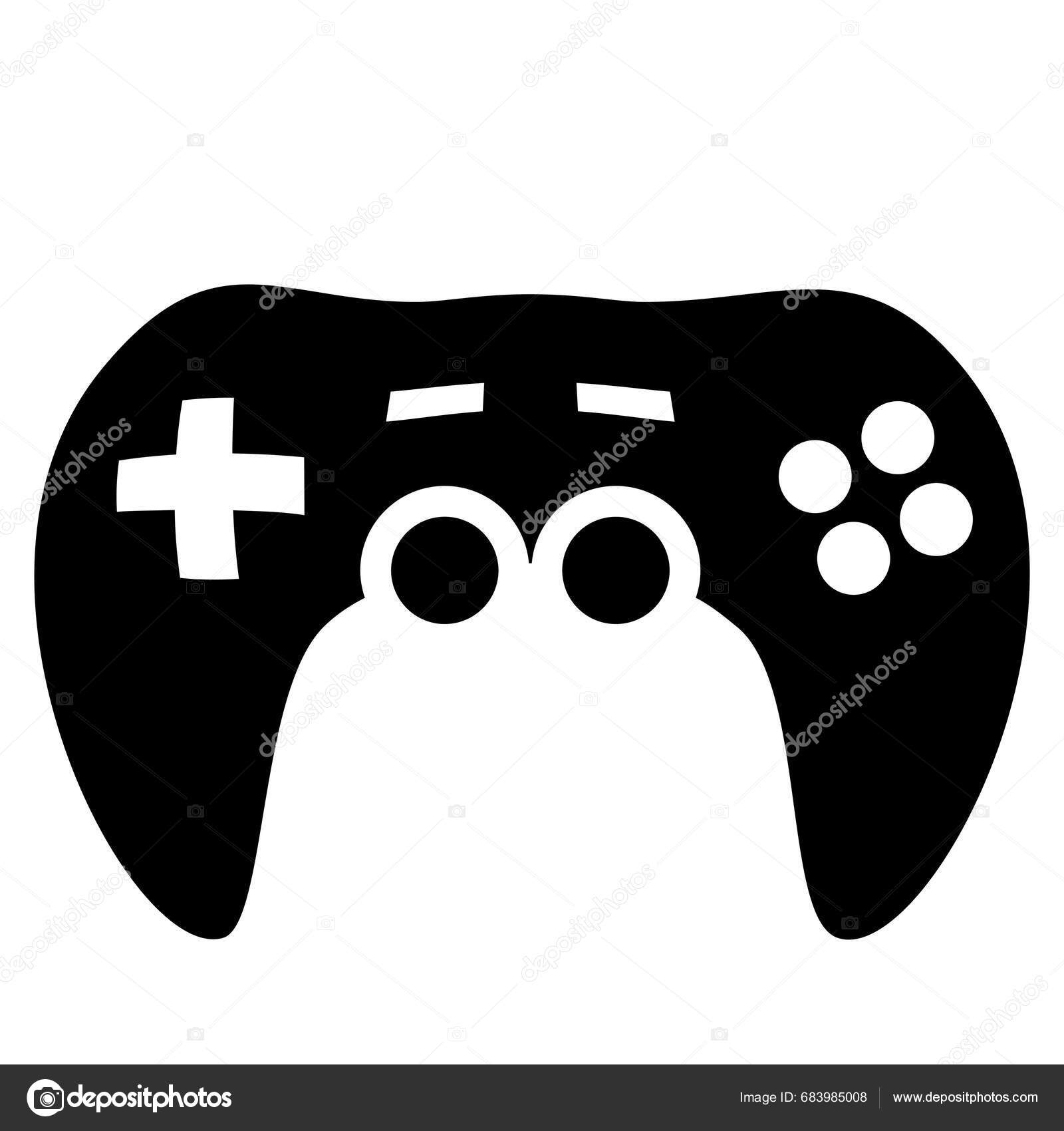 Black Abstract Simplistic Game Controller Icon White Background — Stock ...