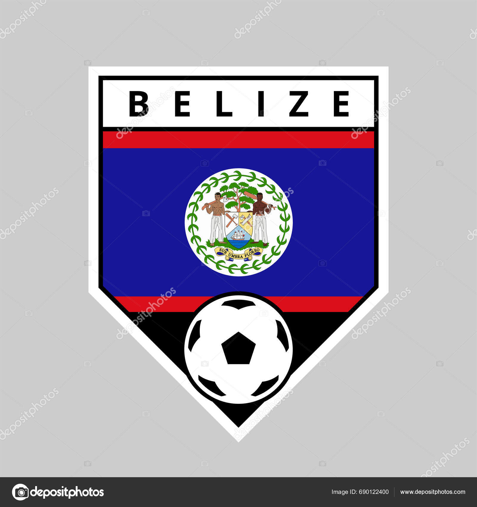 Illustration Angled Shield Team Badge Belize Football Tournament Stock ...