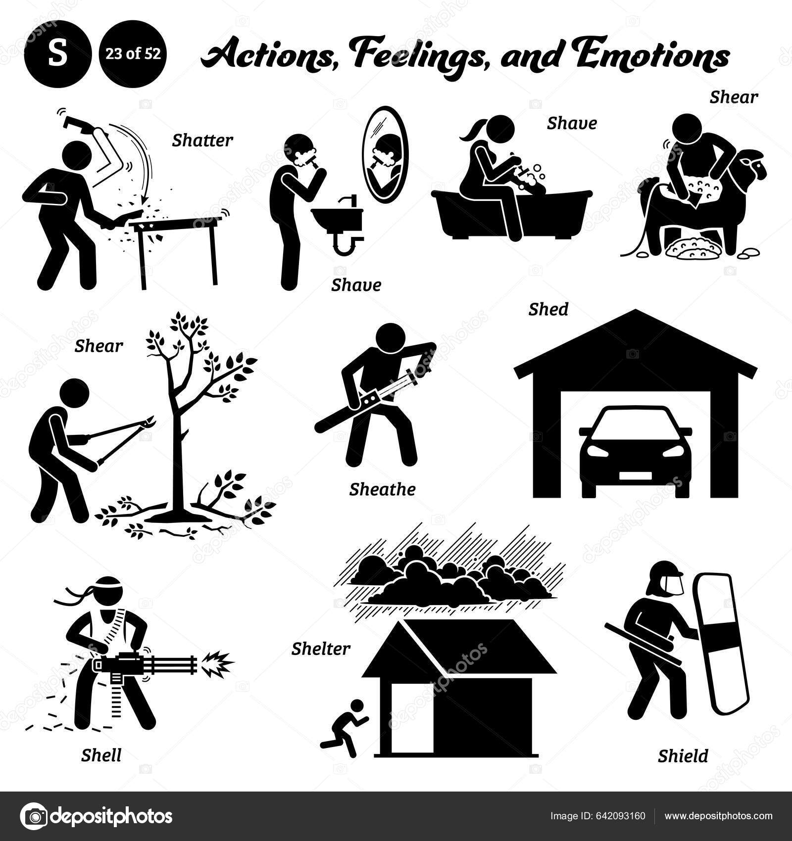 Stick Figure Human People Man Action Feelings Emotions Icons Alphabet ...
